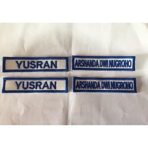 Jual Bordir nama / patch nama / emblem nama / nama sekolah /nama satuan ...