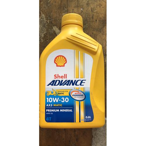 Jual OLI MESIN MOTOR MATIC SHELL KUNING 800 ML AX5 10W-30 ORIGINAL ...