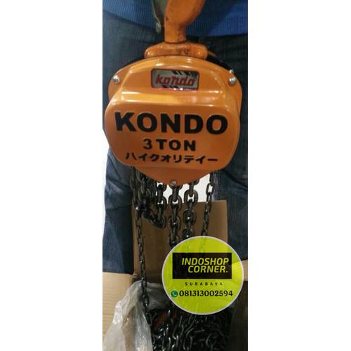 Jual Jual Chain Block Katrol Takel Kerekan Kondo 3 Ton 5 meter Japan ...
