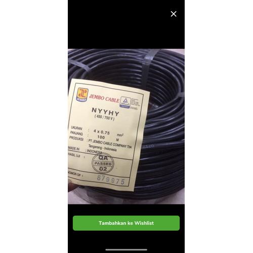 Jual KABEL JEMBO NYYHY 4x0,75 4x0.75 4 x 0,75 4 x 0.75 JEMBO 100M 100 METER - Jakarta Pusat ...