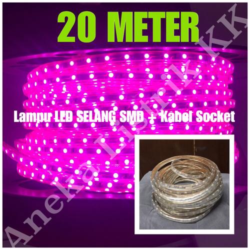 Jual LAMPU LED STRIP SELANG SMD 5050 20M UNGU 220V 20 M METER PINK ...