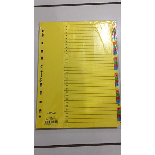Jual Pembatas kertas strong line Bantex a4 1-31 (6052-00) - Jakarta ...