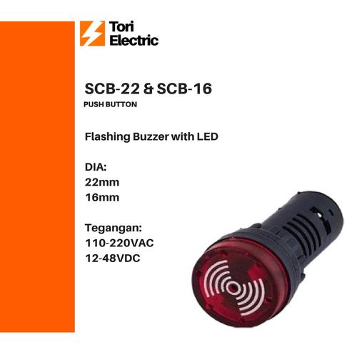 Jual Pilot Lamp Flashing Buzzer LED 16 22 mm 110 220VAC 12 48VDC - 22MM ...