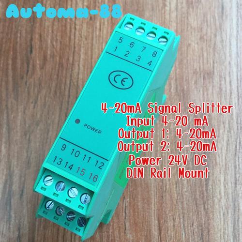 Jual Signal Distributor Din Rail Splitter 4-20mA 24V DC 1 Input 2 ...