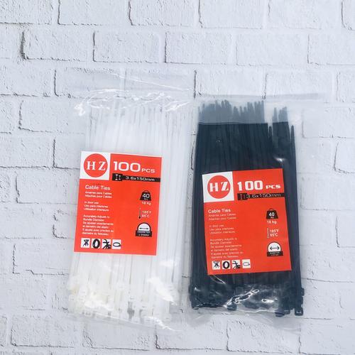 Jual HZ Cable Ties 3,6 x 150 mm Black and White/kabel tis/kabel tie ...