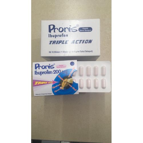 Jual Proris Ibuprofen Triple Action per 1 Blister isi 10 Tablet ...