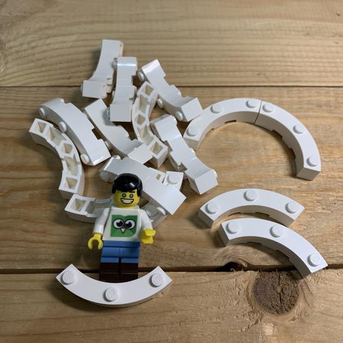 Jual Lego part white brick round corner 4x4 macaroni w/ 3 studs no ...