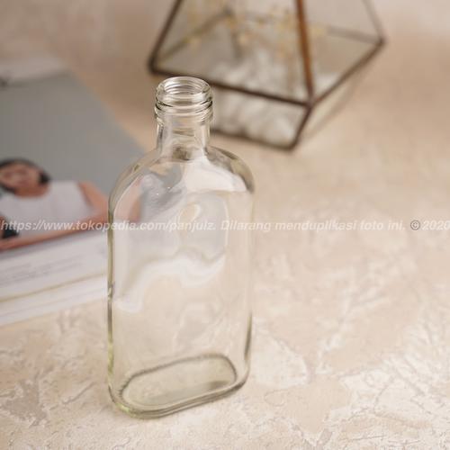 Jual Botol Kaca Bening Gepeng 250ml Oval Flint Glass Clear Bottle ...