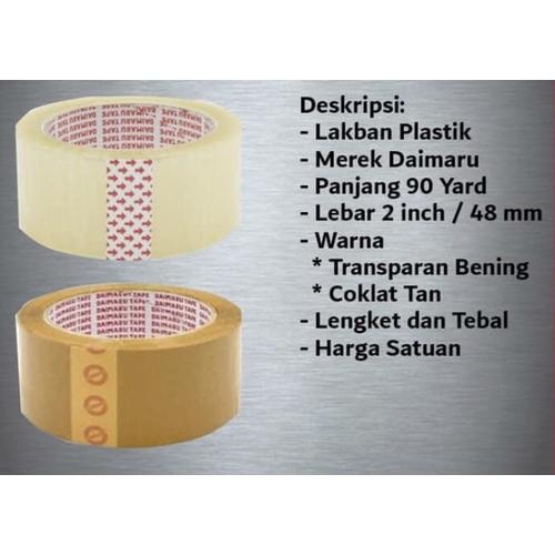 Jual Isolasi Lakban Plastik Daimaru opp 90 Yard x 2 inch / 48 MM - Kota Tangerang Selatan ...