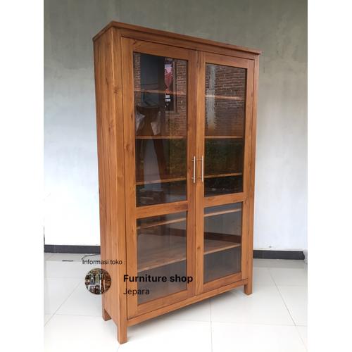 Jual Rak lemari buku kayu jati - Kab. Jepara - indojatizen | Tokopedia