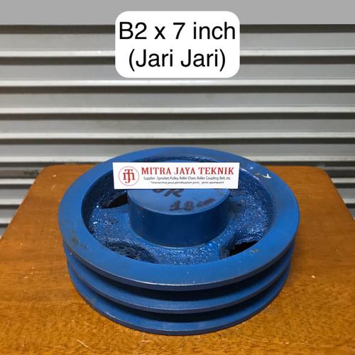 Jual PULI BESI JARI B2 x 7 inch PULLY PULLEY POLLY POLI 2 JALUR ...