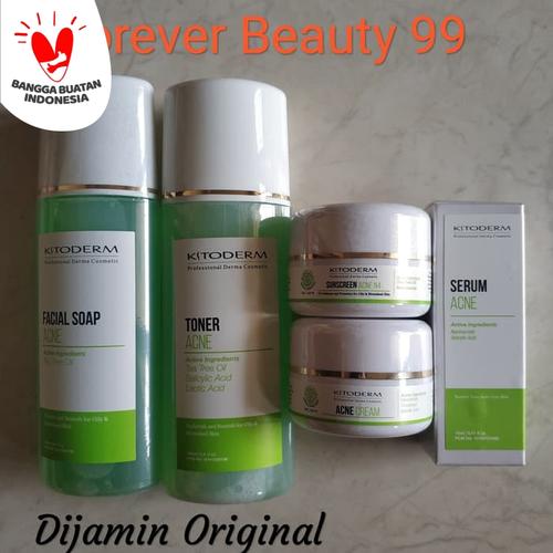 Jual Kitoderm Paket Acne komplit isi 5 (serum box)-anti jerawat ...