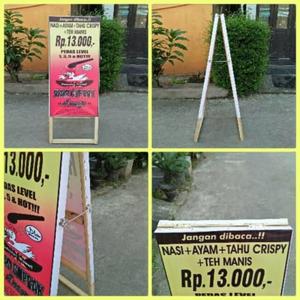 Jual Stand Banner Kayu Papan Promosi Murah Papan Iklan Lipat Tebal Kayu ...