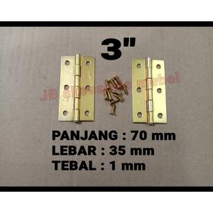 Jual ENGSEL TIPIS KUNING 3 inch PERPASANG - ENGSEL KUPU GOLD PLATE 7 cm ...