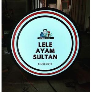 Jual Neon Box Bulat Bulet Kotak Murah Diameter 90cm 1 Sisi Nyala ...