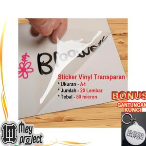 Jual Sticker Stiker Vinyl Transparan Bening A4 - 20 Lembar Keren | kece ...