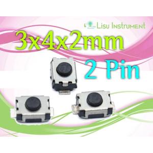 Jual Micro Switch 2 PIN Tactile Touch Push Button 3x4x2mm SMD SMD-2 SMT ...