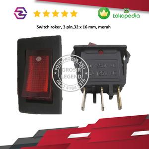 Jual Push button on off 3 pin roker switch kotak plus lampu merah tebal ...