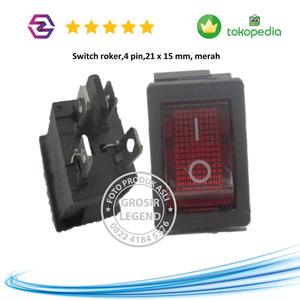 Jual Push button on off 4 pin roker switch kotak kecil plus lampu merah ...