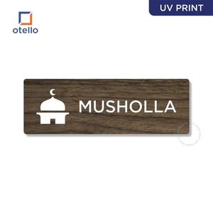 Jual Musholla Sign Board Kayu Print UV Papan Wooden Nama Ruangan Label ...