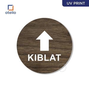 Jual Signage Arah Kiblat Sign Board Label Tempel Kayu Penunjuk Arah ...
