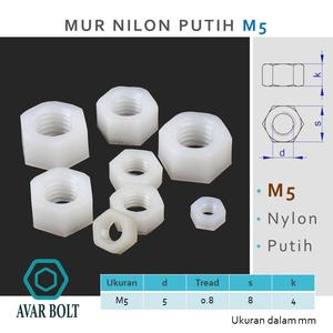 Jual Mur Nilon M5 Putih Nut Plastik Nylon - Kota Malang - avarbolt ...
