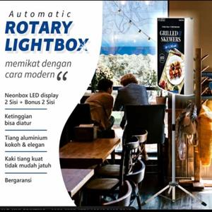 Jual Rotary Light Box banner Stand / Tripod Rotary Light Box banner ...
