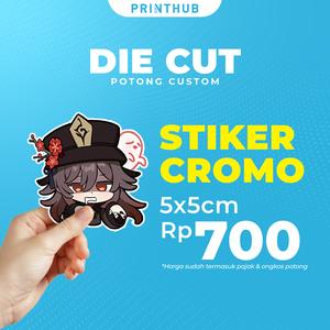 Jual Cetak Sticker Chromo Satuan 5x5 cm Custom Cut (bahan kertas ...