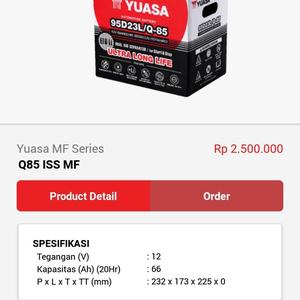 Jual accu aki Q85 ISS Yuasa mazda 2 3 6 biante mazda cx3 cx5 - Jakarta ...