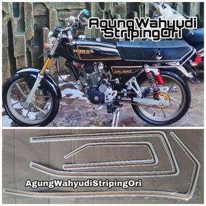Jual STIKER STRIPING LIS BODY HONDA GL 100 CACING GOLD BAHAN TRANSPARAN ...
