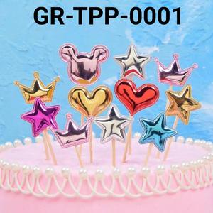 Jual GR-TPP-0001 Cake topper hiasan kue hati bintang mahkota aneka ...