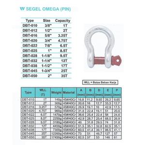 Jual Shackle. Segel Omega Pin Size 1 Inch Cap 8.5T Wipro DBT-025 ...