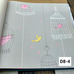 Jual Wallpaper Dinding Lucu Kamar Anak Sangkar Burung Pink Biru Putih ...