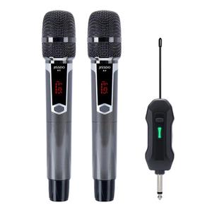 Jual Wireless Microphone Dual Karaoke Mic with Receiver System for ...