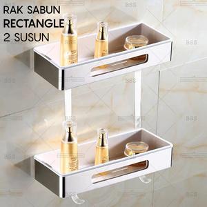 Jual Rak Sabun 2 Susun Stainless Kotak Plastik Shampoo Kamar Mandi ...