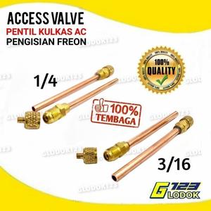 Jual Pentil Kulkas AC Pentil Pengisian Freon 1/4 dan 3/16 TEMBAGA - 1.4 ...