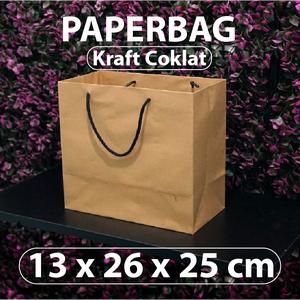 Jual Paper Bag 13 x 26 x 25 cm - Kraft Coklat - Tali Hitam - Kota ...