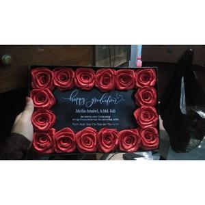 Jual Bucket bunga mawar satin Buket bunga mawar box flower box kado ...
