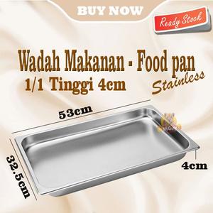 Jual Food pan prasmanan Stainless ukuran 1/1 tinggi 4cm Wadah ...