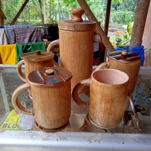 Jual Gelas cangkir bambu 1set plus tutup unik - Kota Banjar - LST_SHOP ...