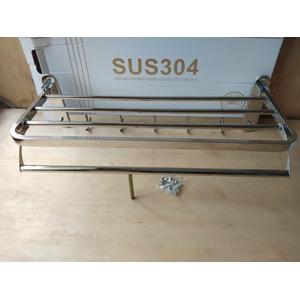 Jual RAK HANDUK LIPAT 2 SUSUN 56CM TAMBAH GANTUNGAN BAJU SUS 304 - Kota ...