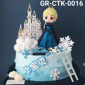 Jual GR-CTK-0016 Cake topper kertas hiasan kue istana castle princess ...