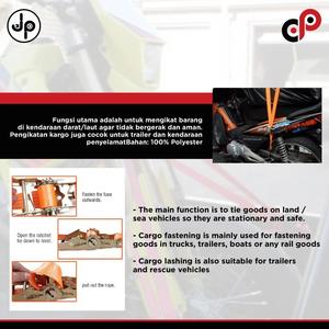 Jual Ratchet Tie Down 500KG x 10M |Cargo Lashing Belt |Tali Pengikat ...