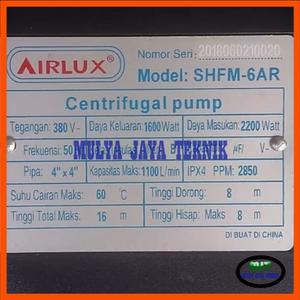 Jual POMPA CENTRIFUGAL PUMP 3HP 4" POMPA AIRLUX 3HP 3 Phase POMPA ...
