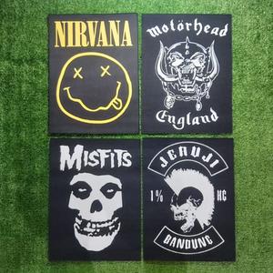 Promo Backpatch Sablon/Patch Punggung Nirvana Motorhead Misfits Jeruji ...