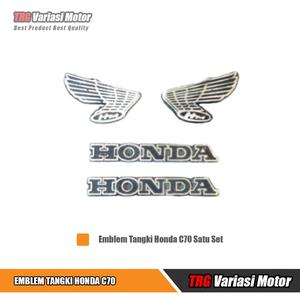 Jual Emblem Honda C70 Untuk Tangki Motor TRG Alumunium Satu Set - Hitam ...