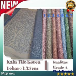 Jual Kain Tile Korea Payet Pelangi. Bahan Tulle Korea Mini Payet ...
