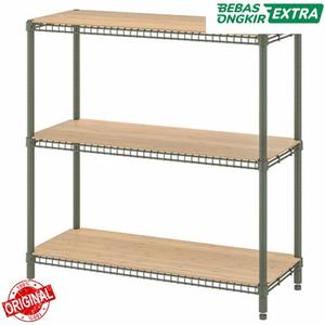 Jual Rak Besi 3 Tingkat dg Papan Bagian Alas Abu Hijau 92x36x94cm ...
