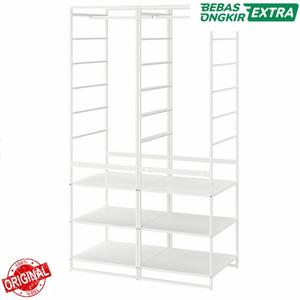 Jual Set Rak Besi Besar Rel Gantungan Baju & Celana 99x51x173cm_Putih ...