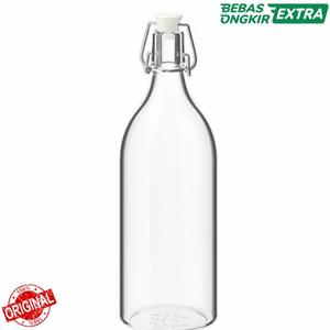 Jual Botol Minum Kaca Bening Penutup Kawat Besi Anti Tumpah Ukuran 1L ...